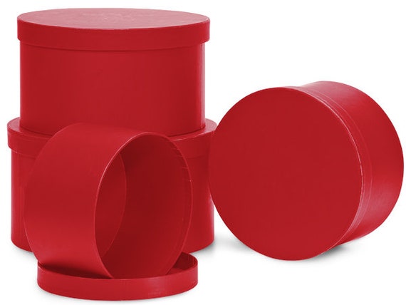 1 RED Round Nested Box Matte Gift Choose Size | Etsy