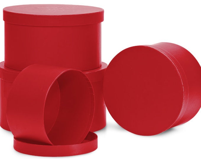 1 RED Round Nested Box Matte Gift Choose Size - Etsy