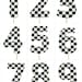 BLACK & WHITE CHECKERED Print Design Birthday Number Cake Topper 5.5 ...