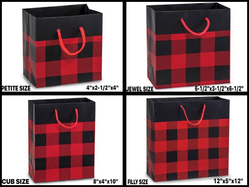 BUFFALO PLAID MATTE Design Shopping Gift Laminated Paper Bag - Etsy