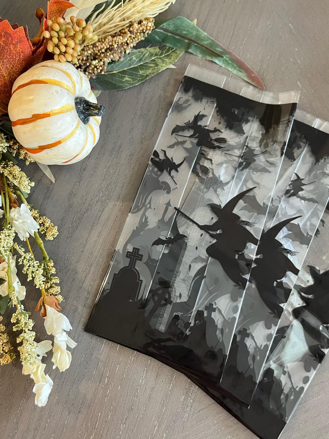 Pack of 4 Witch Dance Design Cello Halloween Cellophane Bags Choose ...