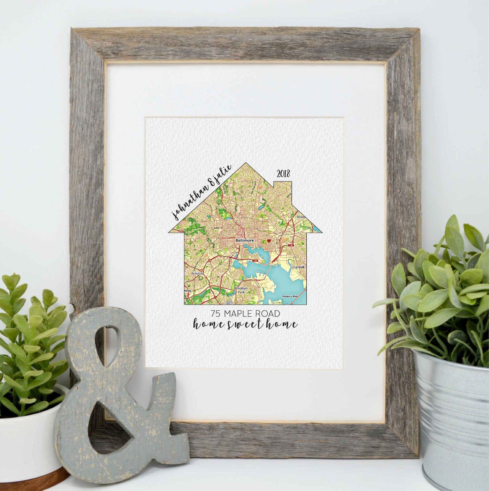 First Home Gift Housewarming Present Map of First Home - Etsy