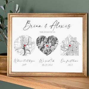 Sentimental Gift for Wife- Maps of Love Story, Valentines Gift for ...