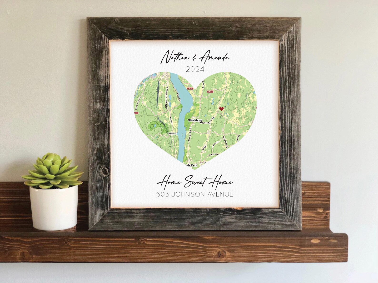 Heart Map of New Home- Home Sweet Home Map Print, Closing Gift From ...