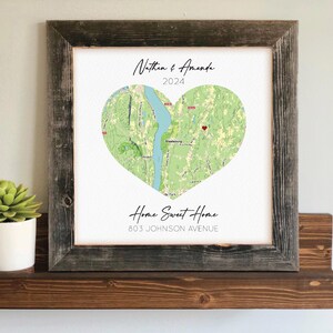 Heart Map of New Home- Home Sweet Home Map Print, Closing Gift From ...