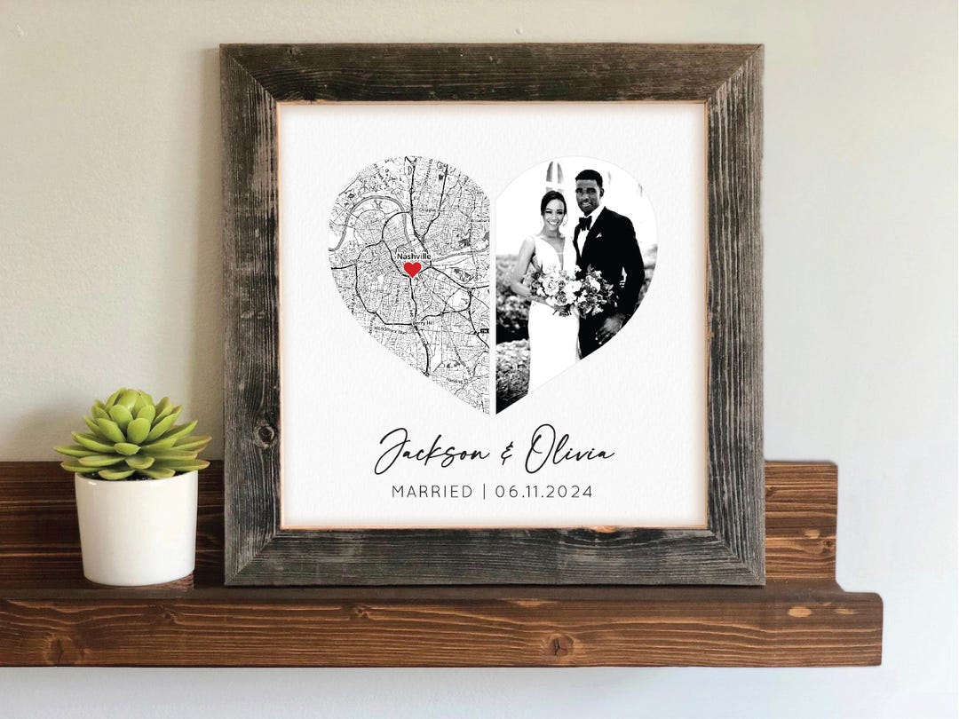 Elopement Wedding Gift- Map Featuring Elopement Location and Wedding ...