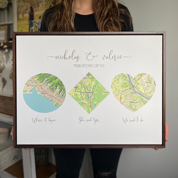 Heart Shaped Map - Etsy