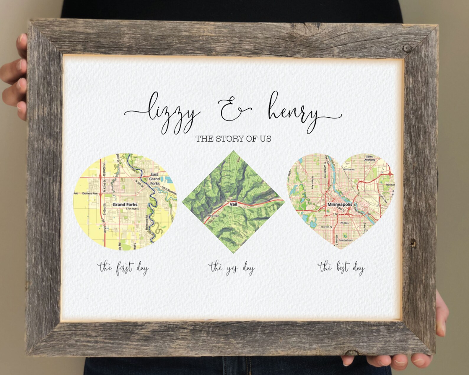 Unique Wedding Gift for Couple Map Heart Art Heart Map - Etsy