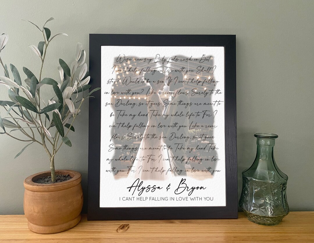 First Anniversary Wedding Gift - Song Lyrics From First Dance, Paper ...
