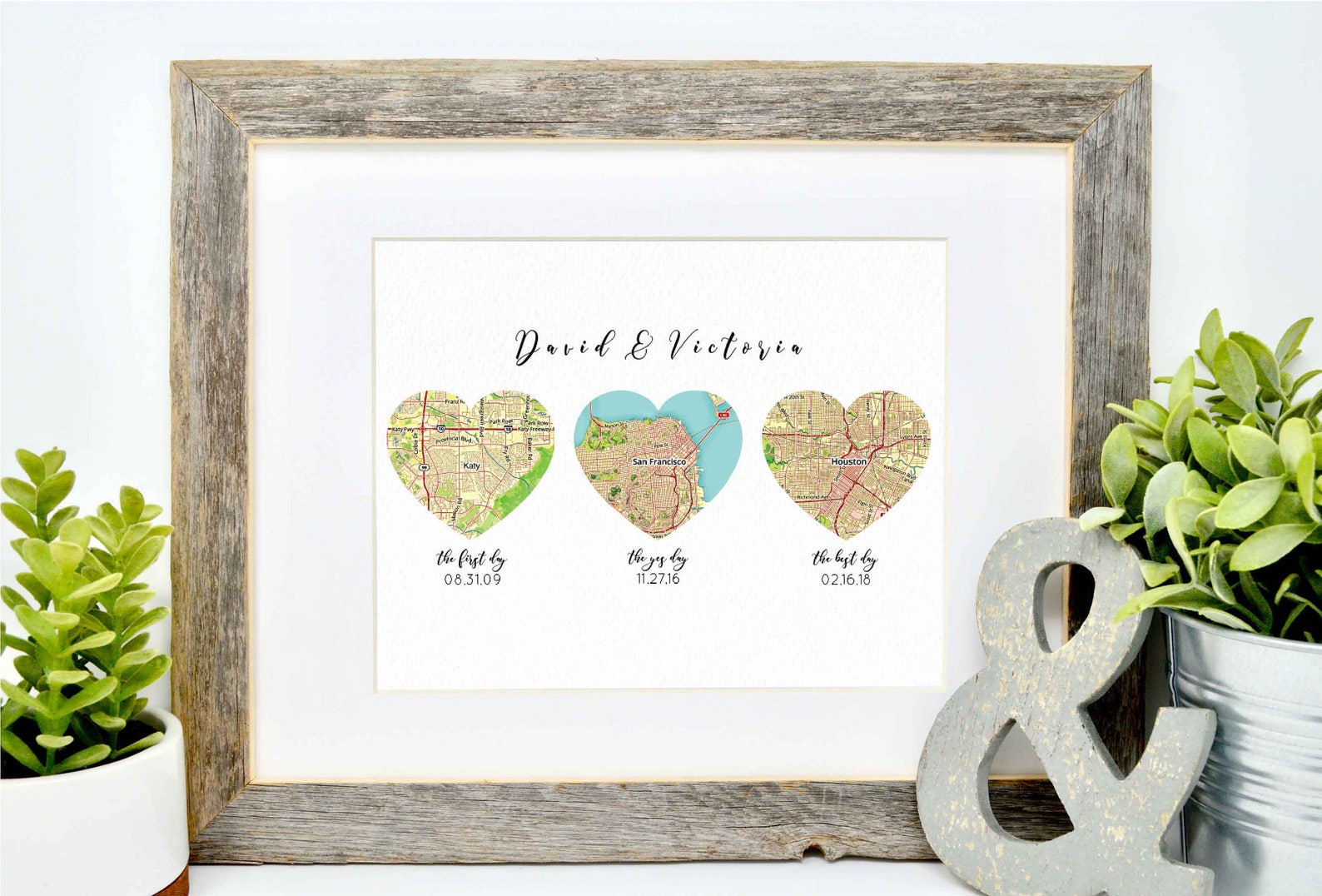 Unique Wedding Gift for Couple Map Heart Art Heart Map - Etsy