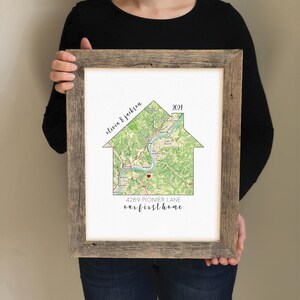 First Home Gift- Housewarming Present, Map of First Home, Moving Gift ...