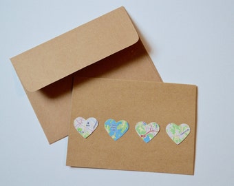 Handmade Matching Card for Map Prints | Etsy