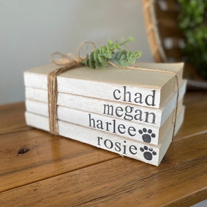 You Me and the Dogs Stamped Book Stack- Dog Lover Gift for New Home ...