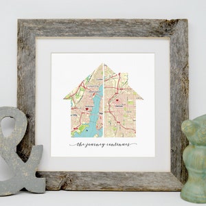 Split House Map Moving Away Gift the Journey Continues - Etsy