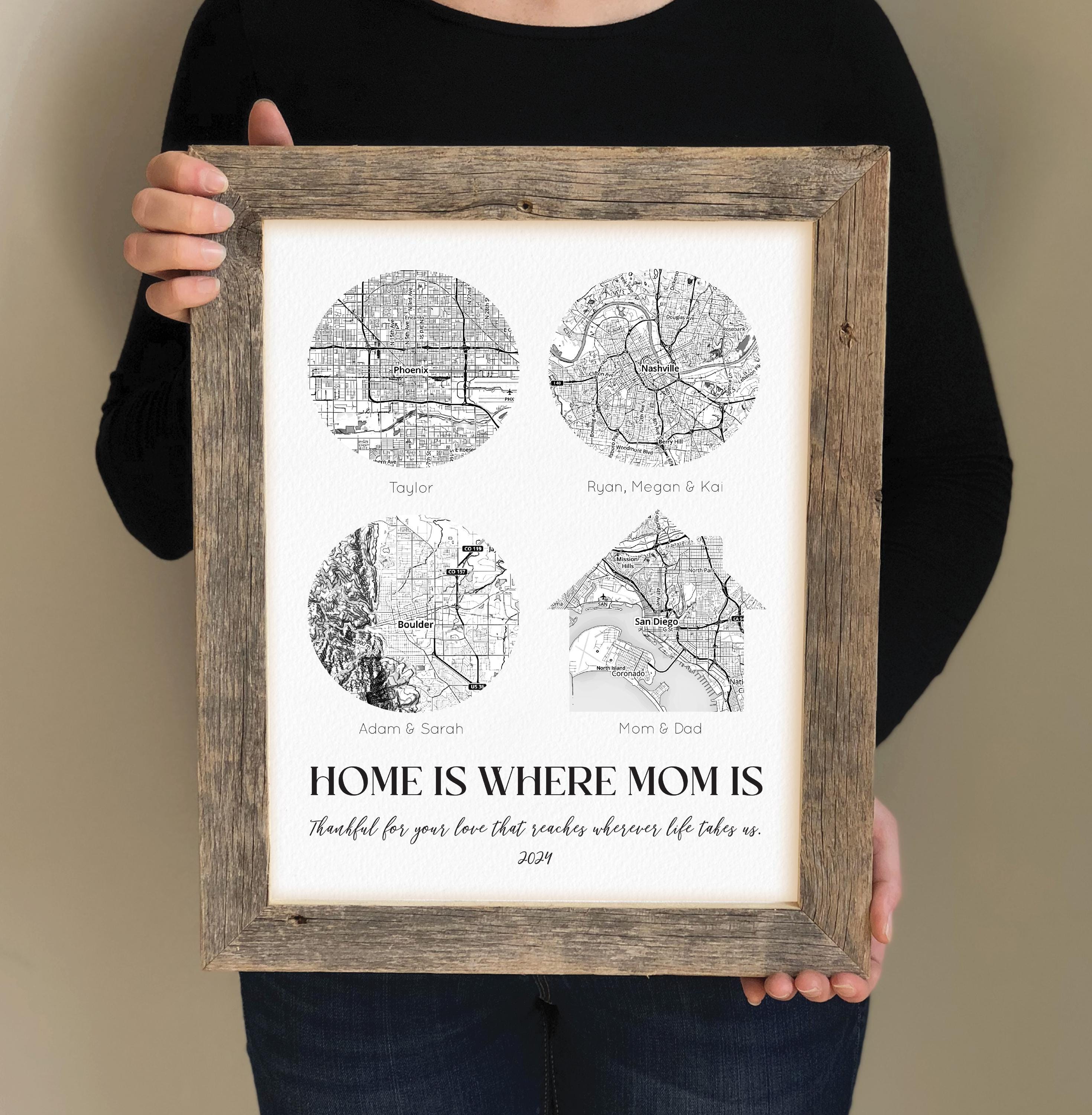 Home is Where Mom Is- Long Distance Family Gift for Mom From Siblings ...