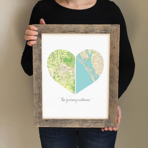 Split House Map Moving Away Gift- the Journey Continues Retirement Gift ...