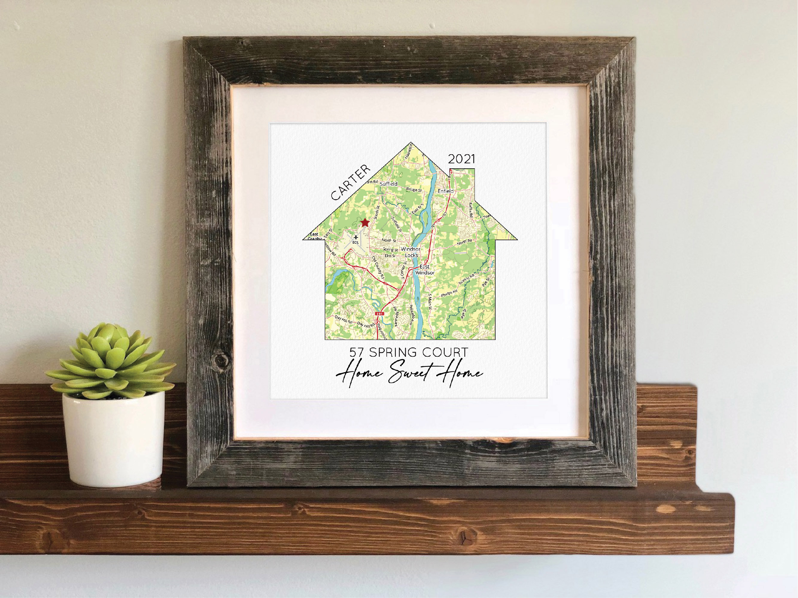 Personalized Housewarming Gift- Address Map for New Home Gift, Modern ...