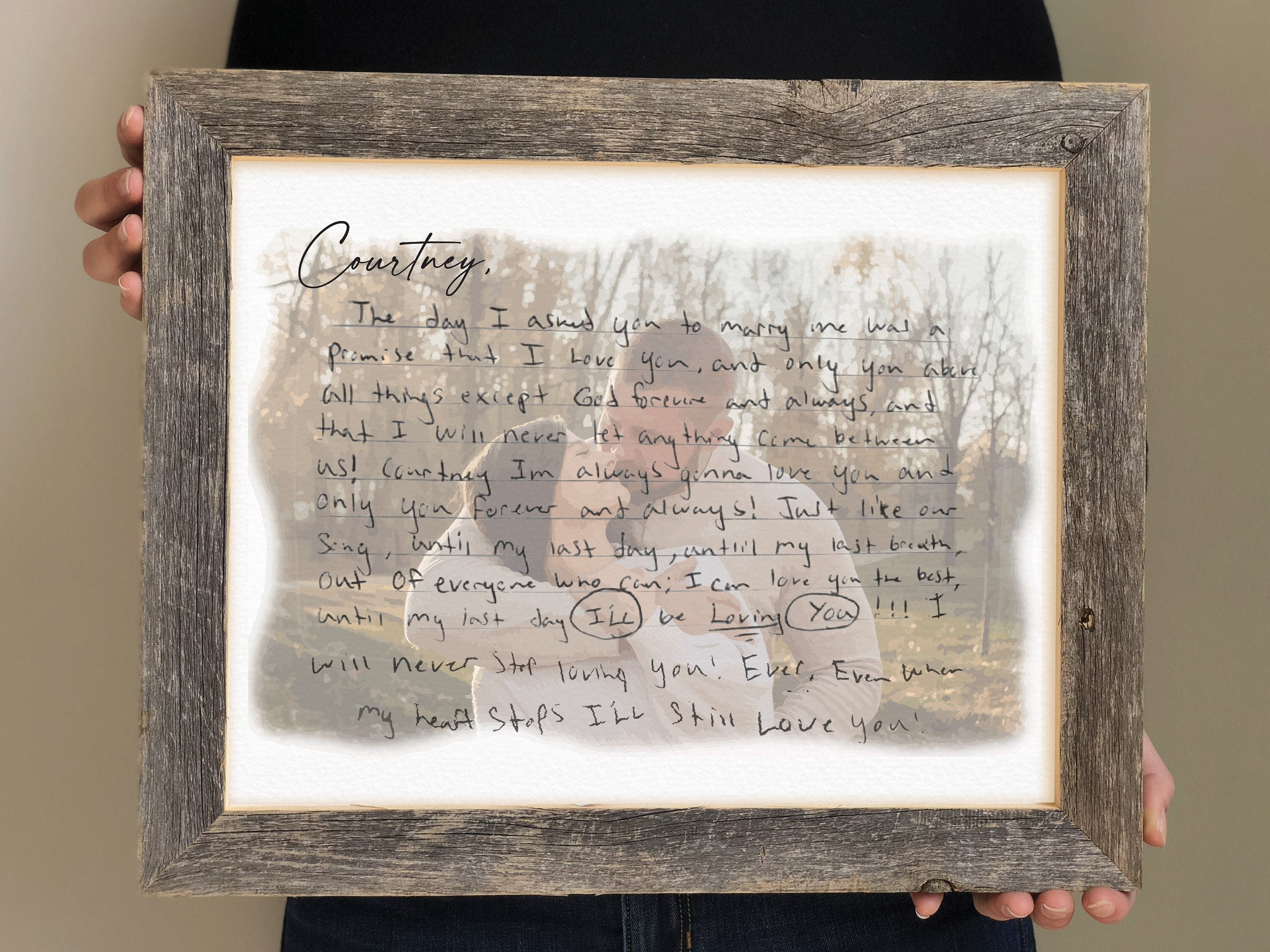 Custom Handwritten Letter With Photo- Picture Gifts, Personalized ...