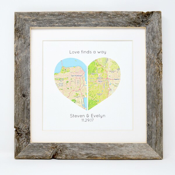 Long Distance Relationship Map - Etsy