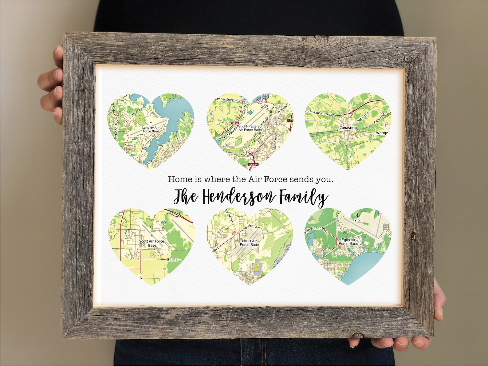 Military Retirement Gift Personalized Map for Military Families Gift ...