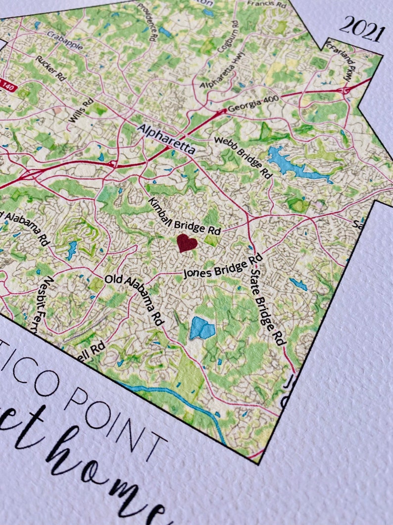 Map in the Shape of a House- New Home Buyer Gift From Realtor ...