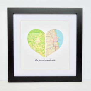 Split House Map Moving Away Gift the Journey Continues Retirement Gift ...