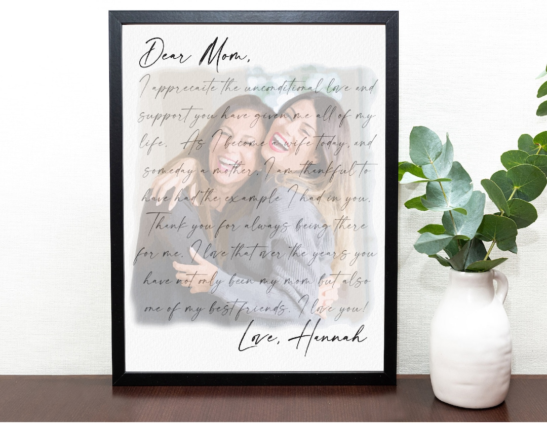 Personalized Thank You Letter for Mom- Mothers Day Gift for Mom From ...