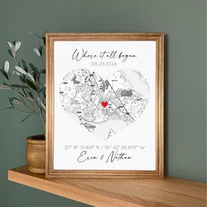 Where We Met Map, Personalized Couples Gift, Custom Map, Boyfriend Gift ...