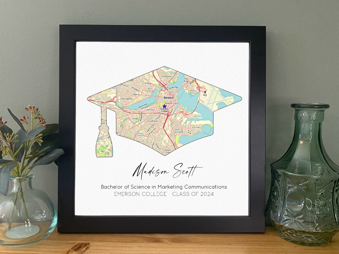 Graduation Cap With Map Inside- Graduation Party Gift, Sentimental Gift ...