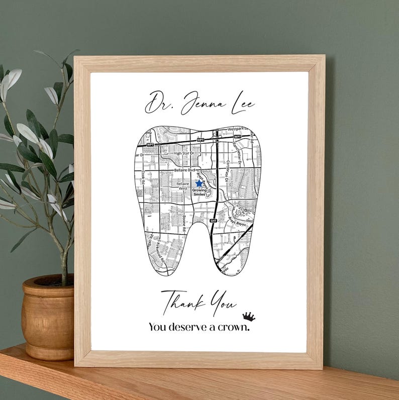 Personalized Tooth Map Print- Dentist of Dental Hygienist Graduation ...