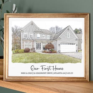 Home Sweet Home Colored Pencil House Sketch- Closing Gift for New ...