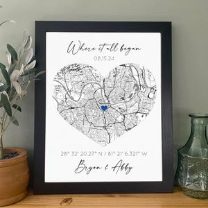Where We Met Map, Personalized Couples Gift, Custom Map, Boyfriend Gift ...