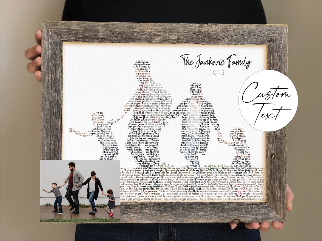Custom Family Portrait Out of Song Lyrics- Unique Mothers Day Gift for ...