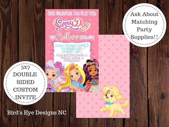 SUNNY DAY Birthday Invitation Printable Custom Invite | Etsy