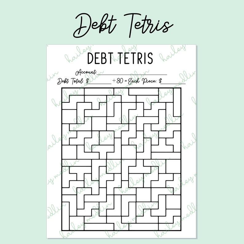 2024 Goal Tracker Printables | Debt Payoff Tetris, Exercise Habit ...