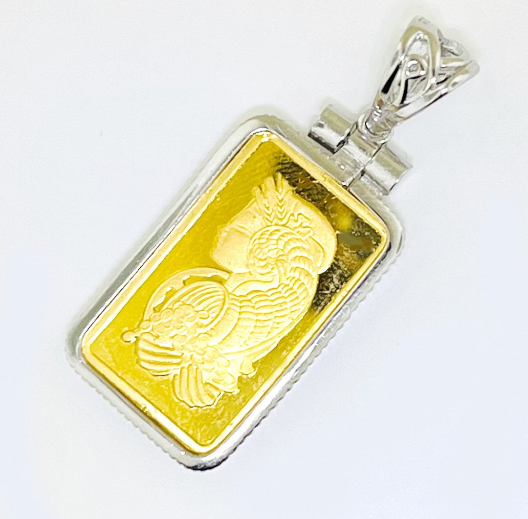 Sterling Silver Bezel Frame for 5 Gram PAMP Suisse Gold Bar – Lady ...