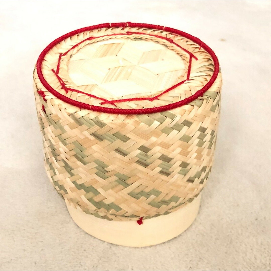 Thai Laos Bamboo Sticky Rice Basket. Medium Size USA Seller. 4.0 X 3.5 ...