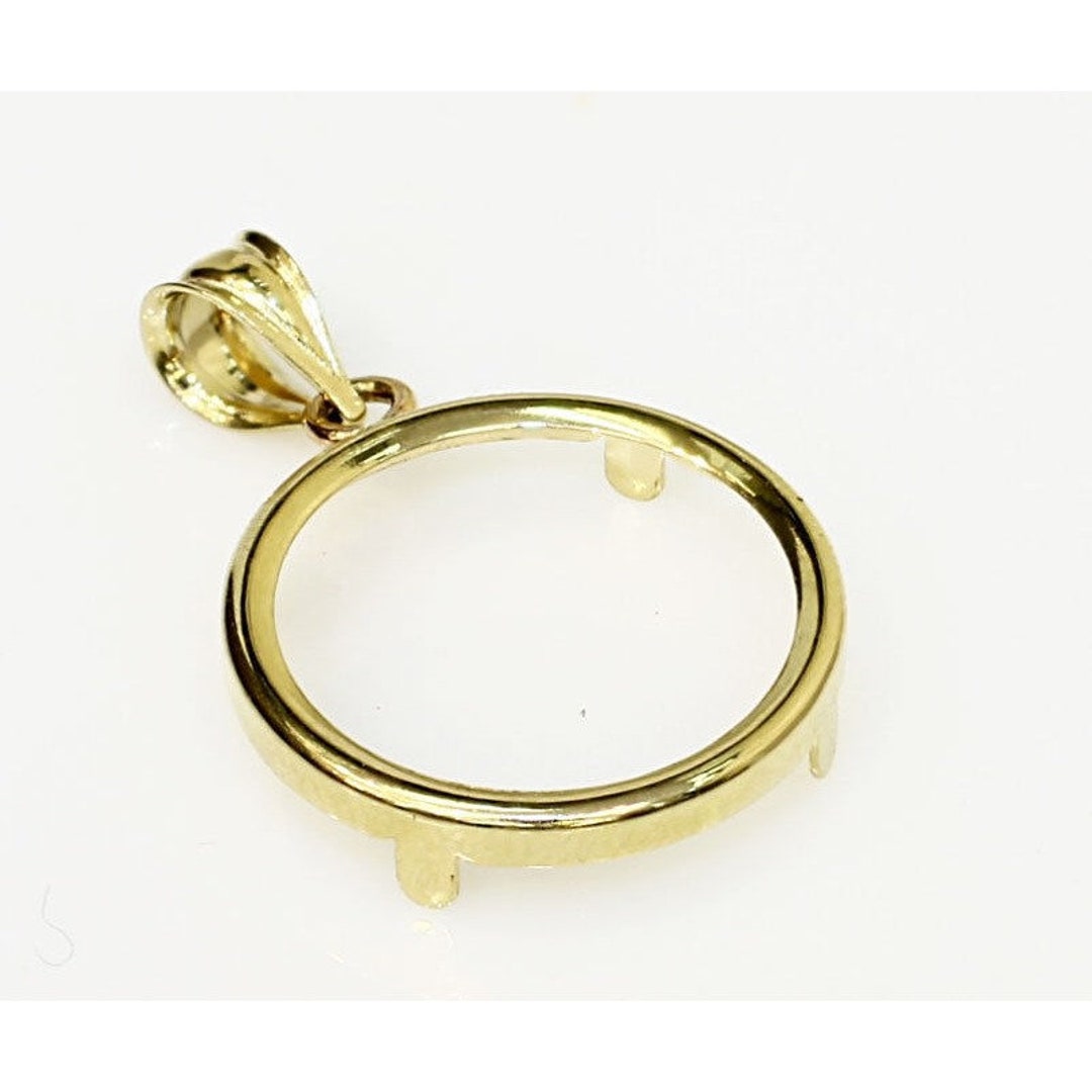 14k Solid Yellow Gold 4-prong Coin Bezel Frame 1/10 Oz American Eagle ...