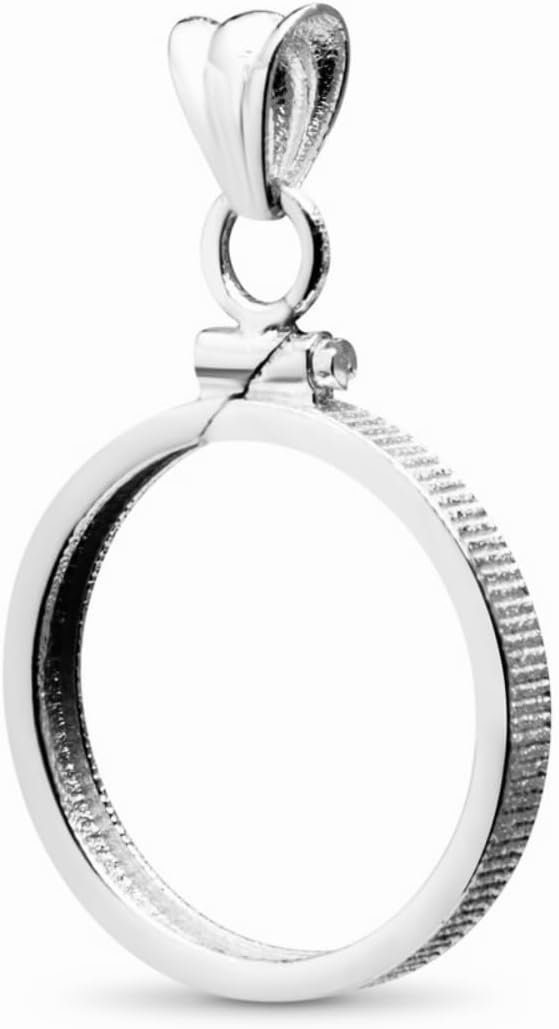 Sterling Silver Coin Edge Coin Bezel Frame Mount Pendant for 1 Dollar ...