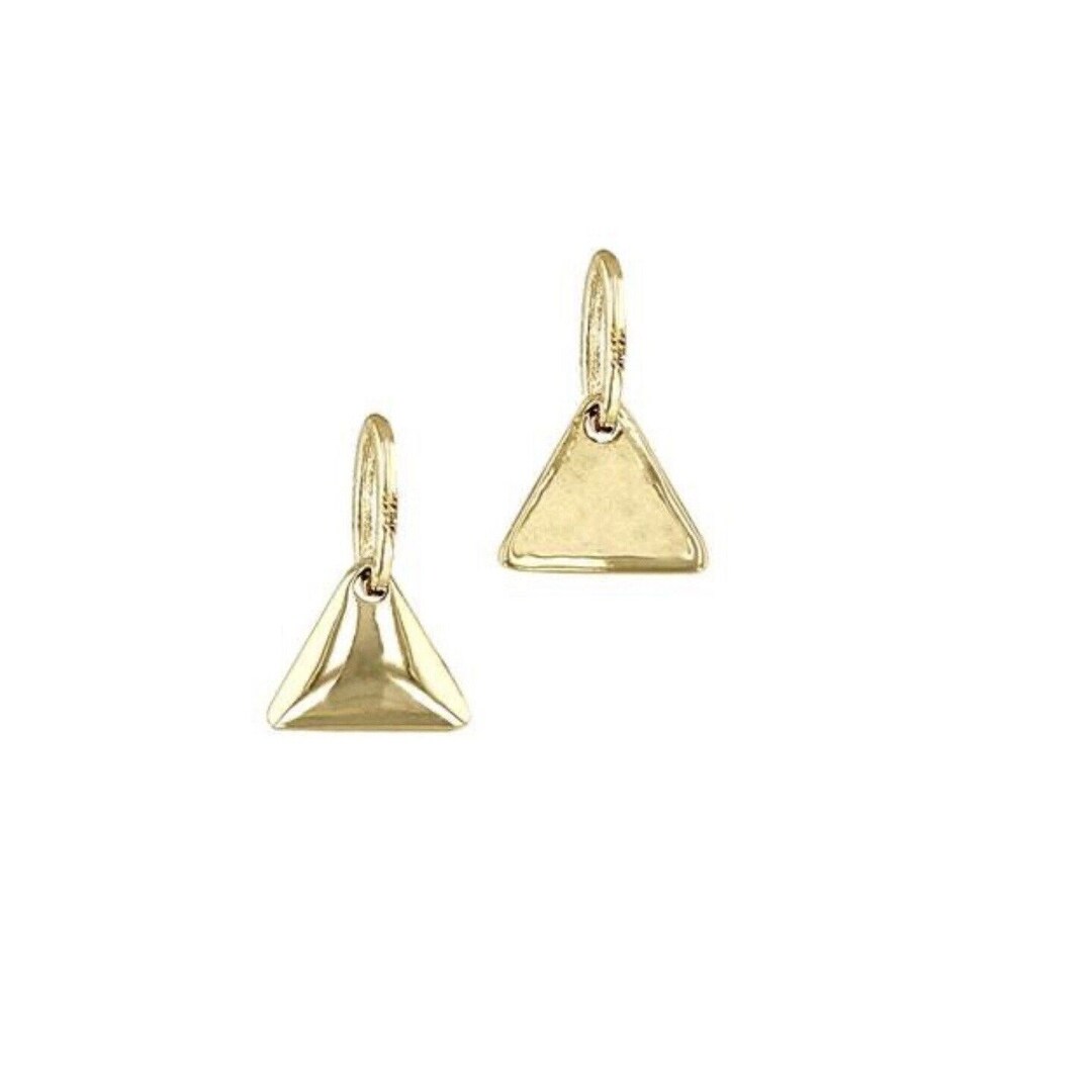 Tiny 14k Gold Triangle 3 Mm Charm Pendant - Etsy
