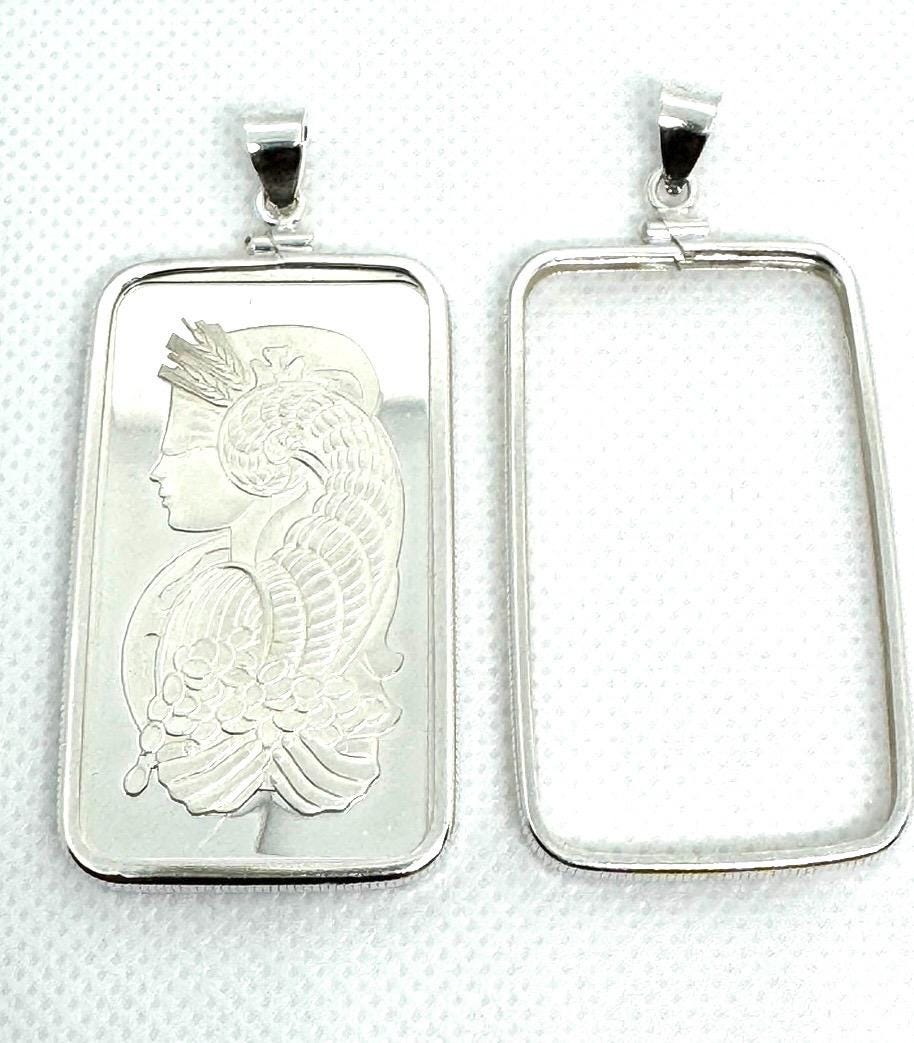 Sterling Silver Bezel Frame for 1 Oz Lady Fortuna Pamp Silver Bar Bezel ...