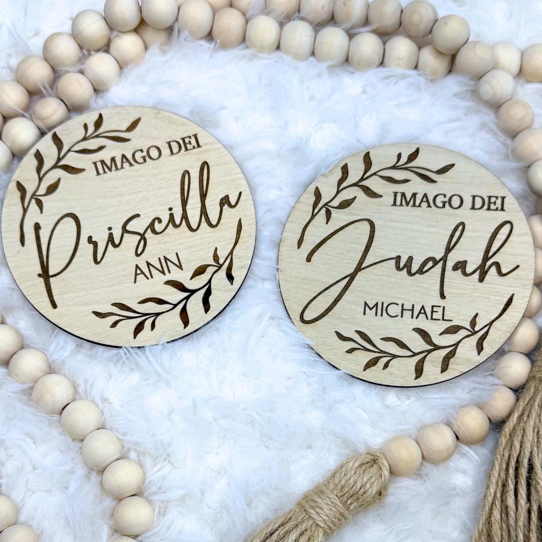Imago Dei Newborn Name Birth Announcement Wood Baby Name Sign Reformed ...