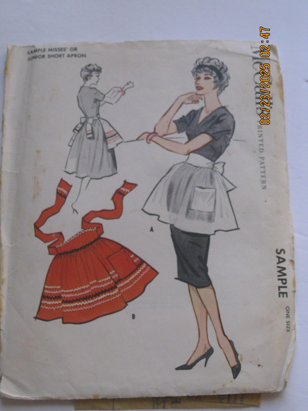 Mccall's Apron Patterns From 1950s; Sample Misse's or Junior Short ...