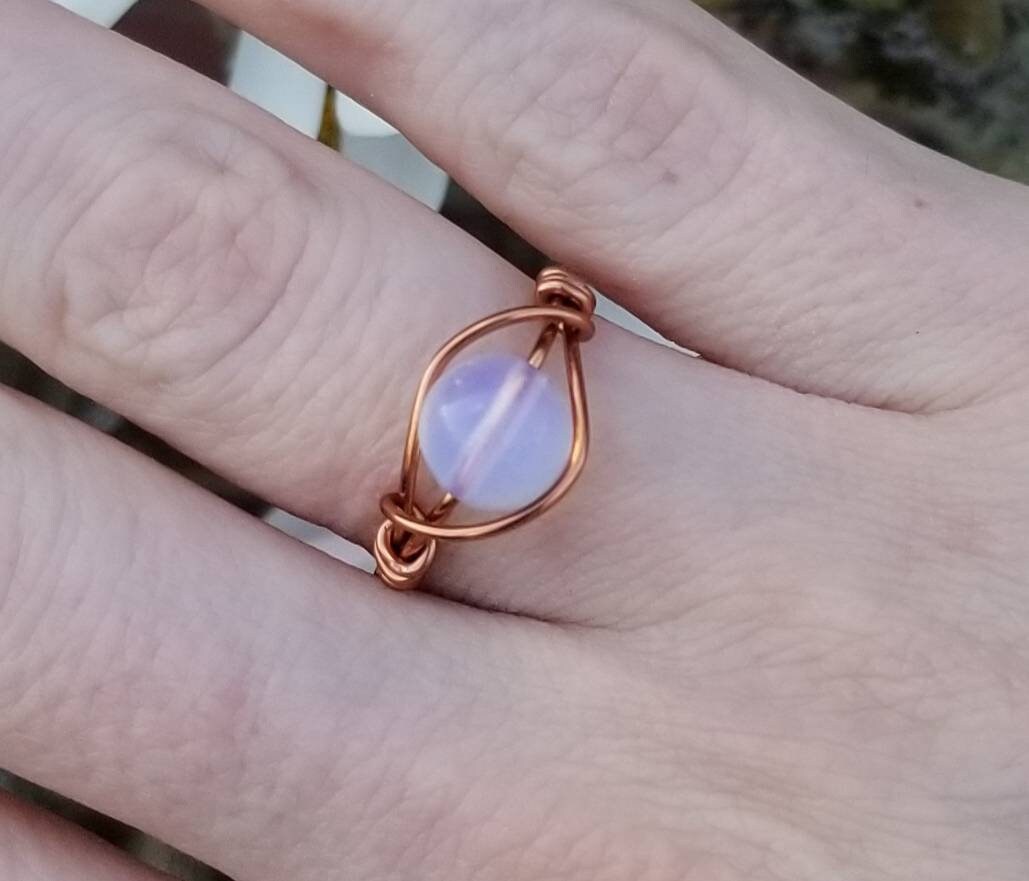 Moonstone wire wrapped ring Crystal Ring Wire Wrapped | Etsy
