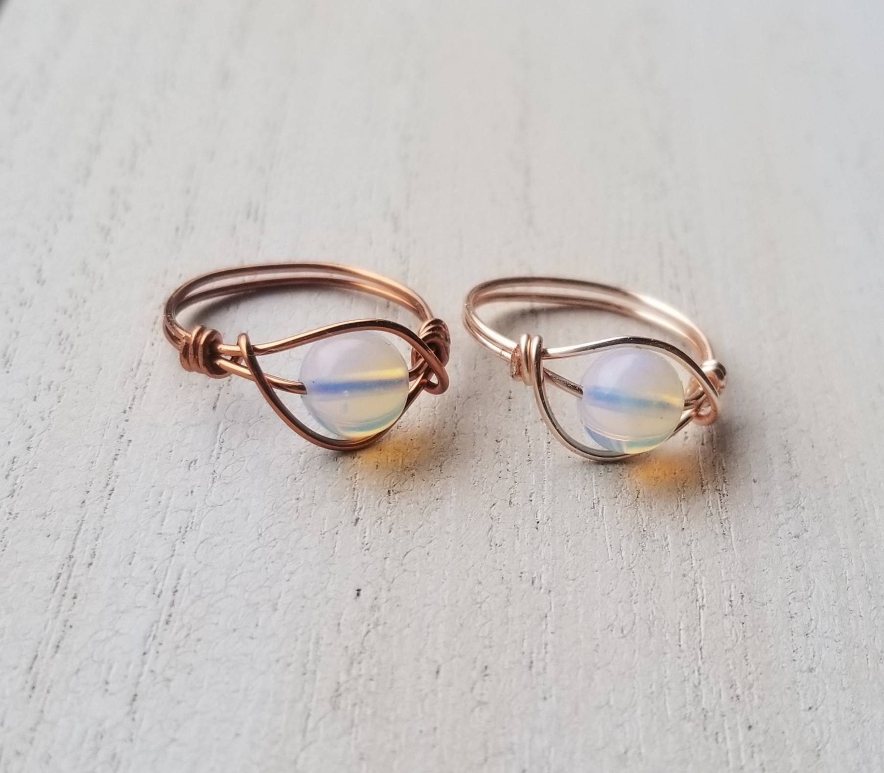 Moonstone wire wrapped ring Crystal Ring Wire Wrapped | Etsy