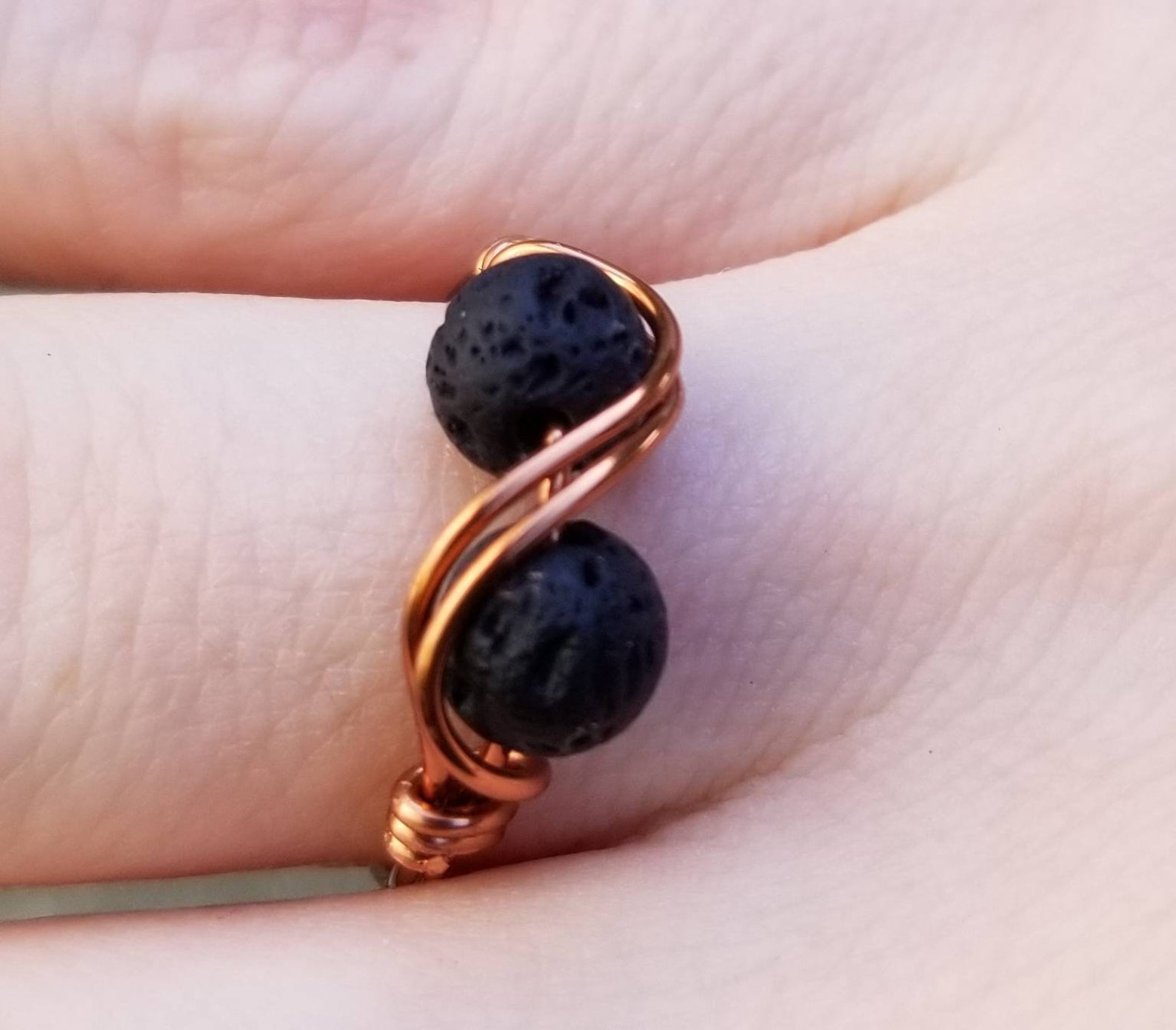 Lava Stone Wire Wrapped Ring Lava Rock Ring Wire Wrapped | Etsy