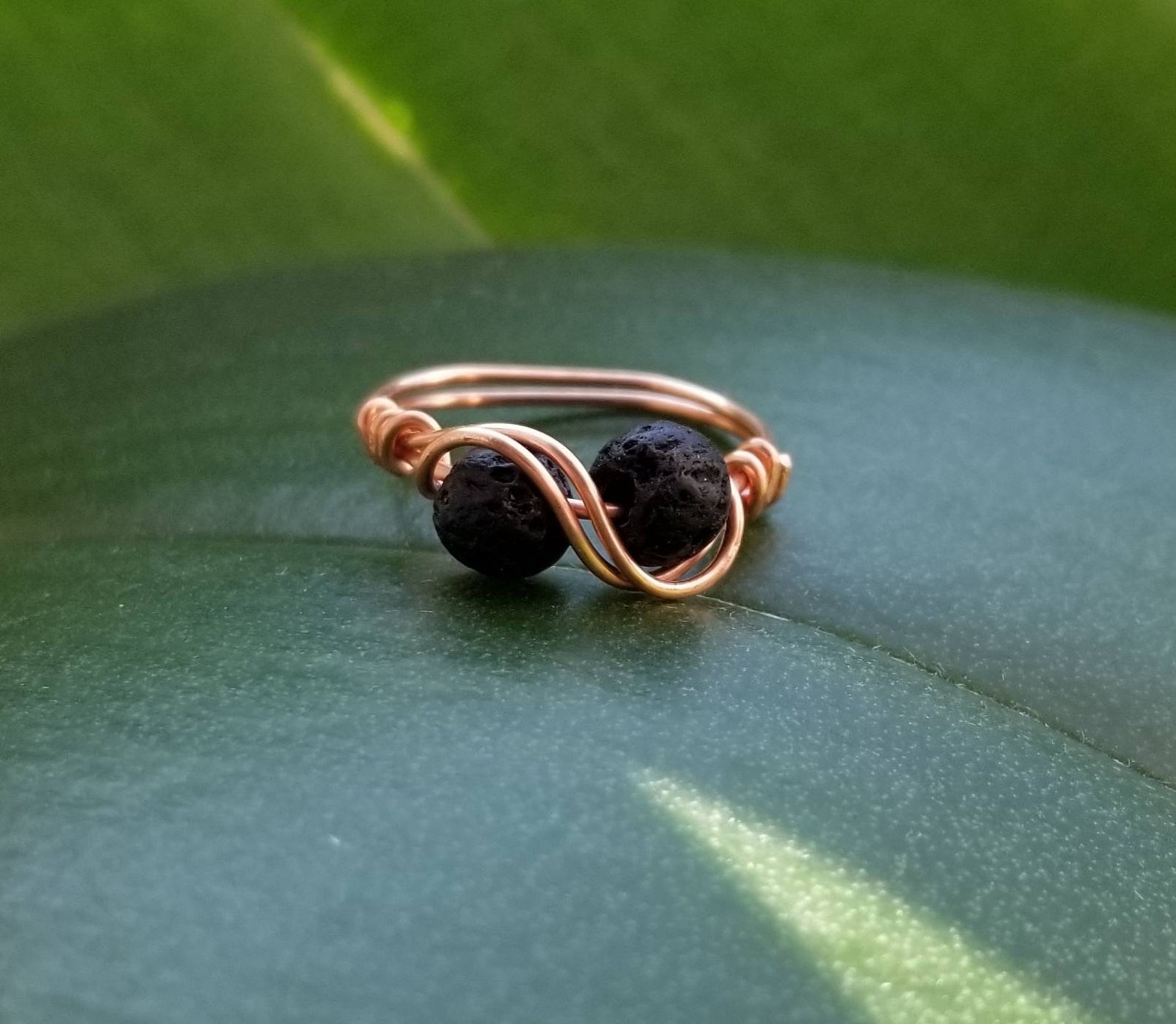 Lava Stone Wire Wrapped Ring Lava Rock Ring Wire Wrapped | Etsy