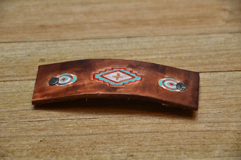 Leather Barrette / Leather Hair Accessories / Leather Hair - Etsy