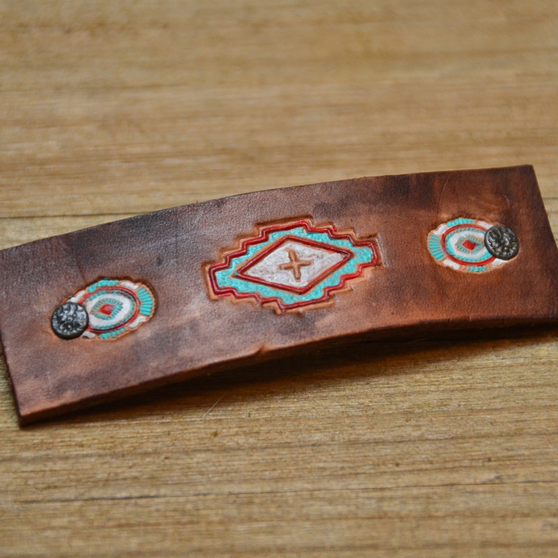 Leather Barrette - Etsy