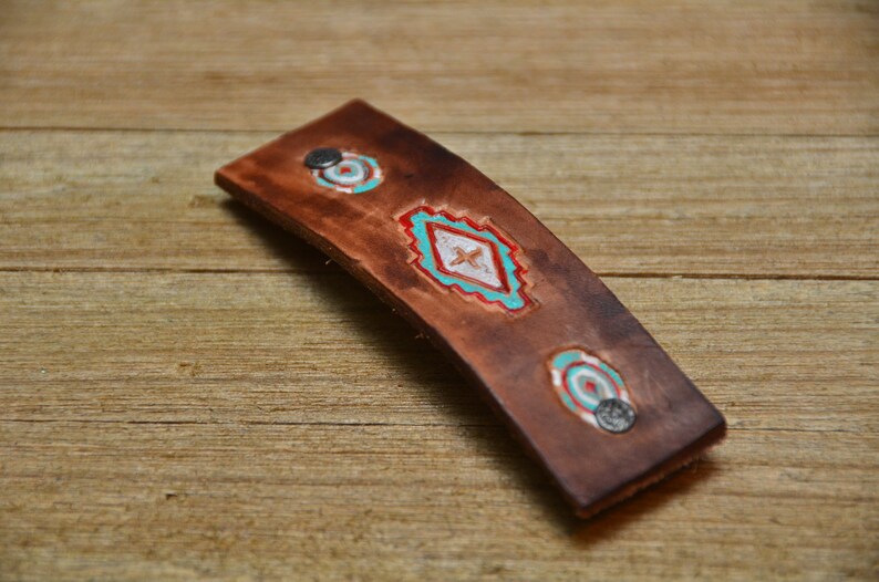 Leather Barrette / Leather Hair Accessories / Leather Hair - Etsy